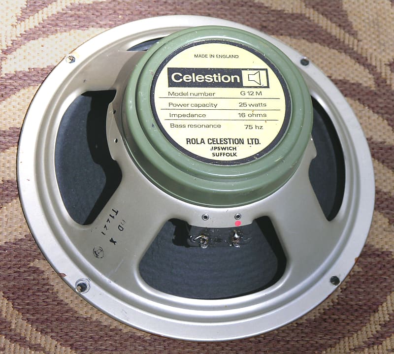 Vintage 1971 Celestion G12M Greenback 16 ohm 25 watt Speaker | Reverb