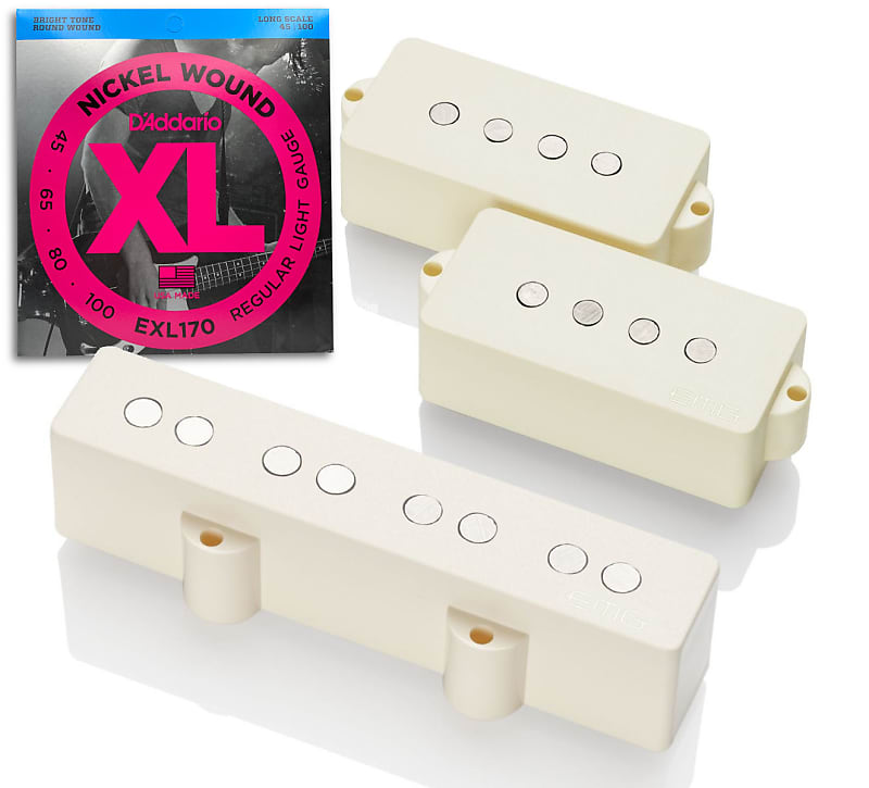 EMG Geezer Butler 4 String PJ Bass Pickup Set - Ivory Covers | Reverb