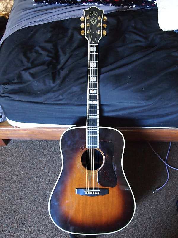 Guild D55 80s Antique Sunburst Acoustic Guitar | Reverb