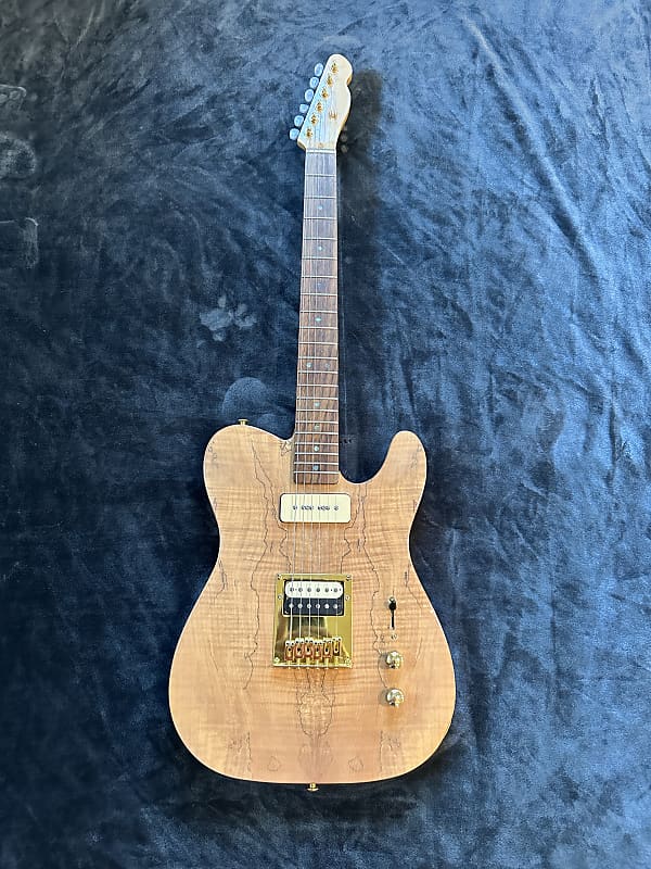Custom/Handmade Telecaster Wood Grain/Gold Electric Guitar | Reverb