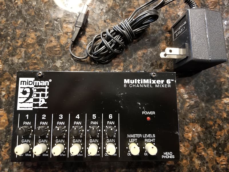 Midiman MultiMixer 6 | 1/4" input/output / Mini Stereo | Reverb