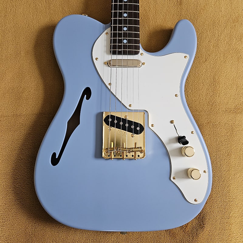 Fender Japan Thinline Telecaster - Kusumi Blue - Gold | Reverb