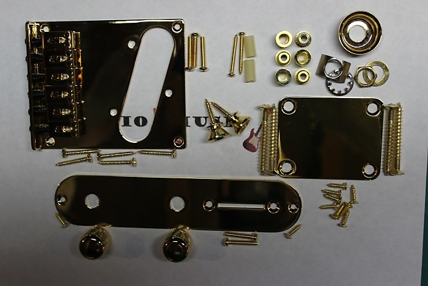 FENDER Telecaster Gold Body Hardware Set Modern 6-saddle | Reverb