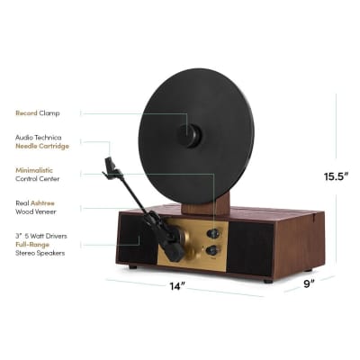 Fuse Rec Vertical Mid-Century Style Vinyl Audio System w/ | Reverb