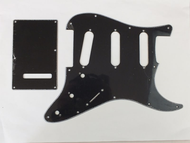 Black BWB Scratch Plate Pickguard Set SSS to fit Fender | Reverb