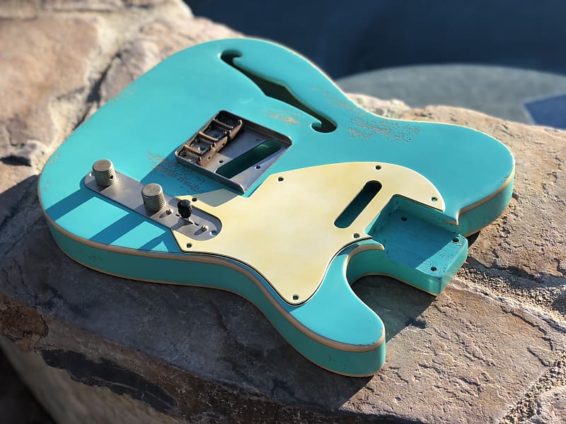 Real Life Relics Tele Telecaster Body F Hole Double Bound Real Life Relics Tele Telecaster Body F Hole Double Bound