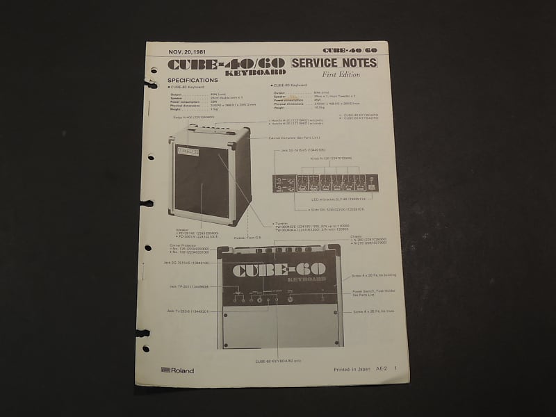 Roland Cube-60 Bass Service Notes [Three Wave Music] | Reverb