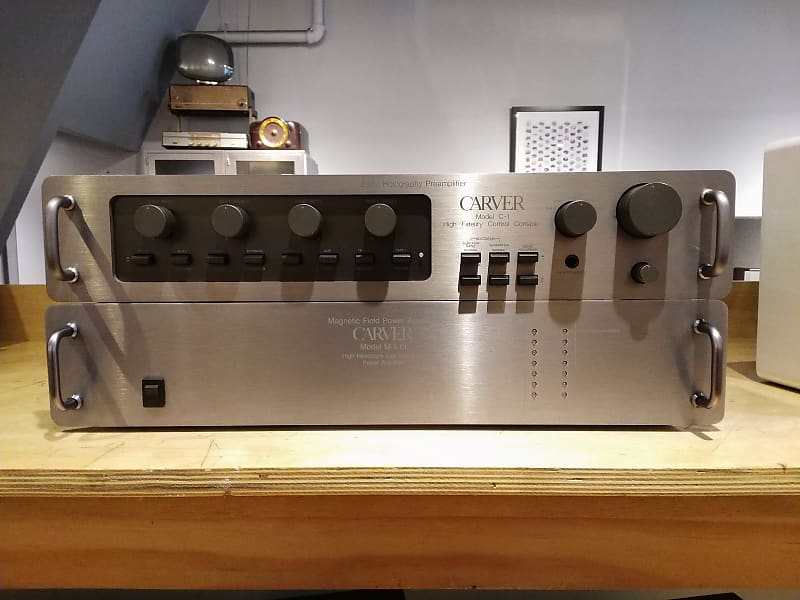 Carver C-1 Preamp & M-1.0t Power Amplifier Silver $799 | Reverb