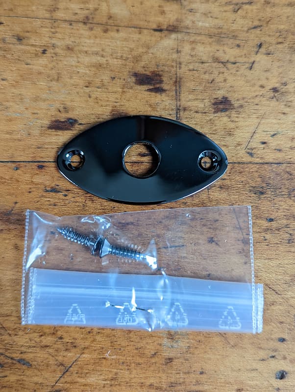 Gotoh Oval Jack Plate Cosmo Black | Reverb