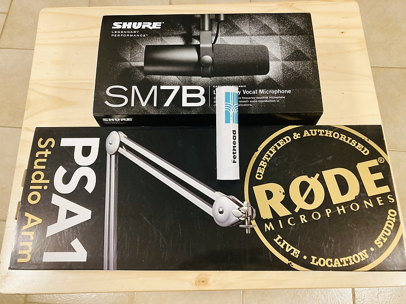Shure SM7B Microphone + Rode PSA1 Boom Stand + Triton Fethead | Reverb