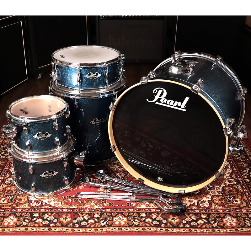 Pearl Export Drum Kit, Blue Sparkle Shell Pack | Reverb