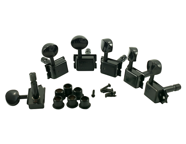 Kluson 6 In line Locking Black tuners fits Fender Strat & | Reverb