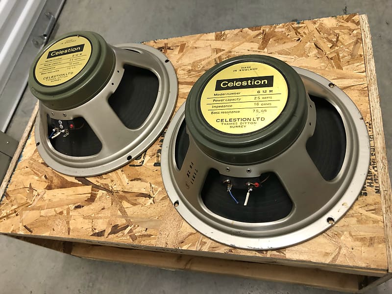 1969 Celestion G12M 25w 75hz Greenbacks 15 Ohm - Pulsonic / | Reverb