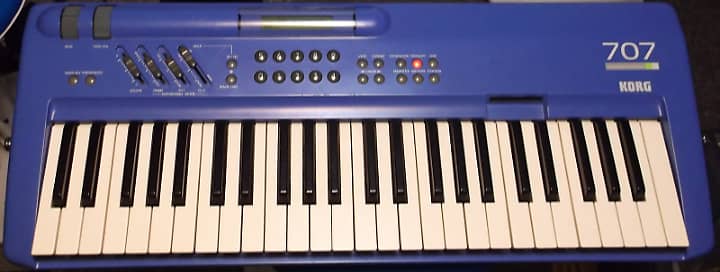 Rare blue Korg 707 FM Synthesizer | Reverb