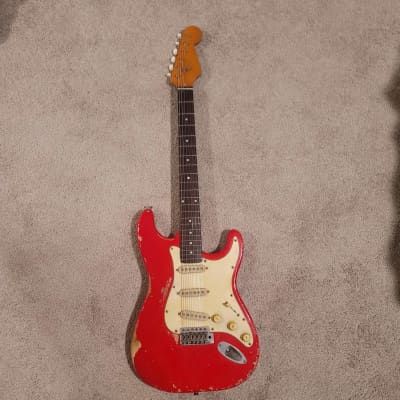 USA Relic Strat Style Electric Guitar Road Worn Red by | Reverb France