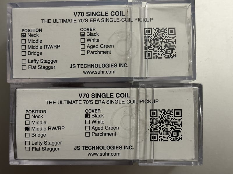 Suhr V70 Neck and Middle Black Pickups | Reverb