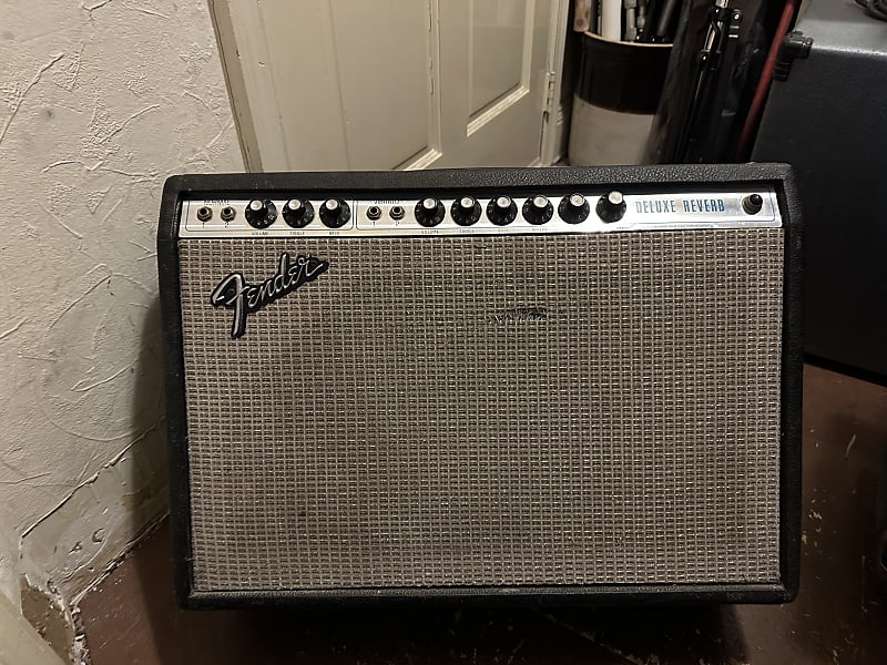 Fender Silver face deluxe reverb 70s - Black | Reverb