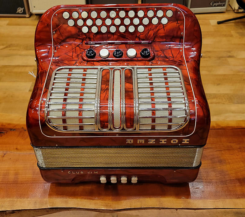 Hohner Club III M Diatonic Button Accordion in Red with Case | Reverb