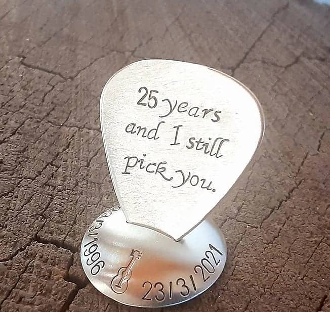 sterling silver guitar pick with stand - playable and | Reverb
