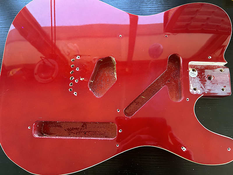 Telecaster Body 2020s - Red Sparkle/Double Bound Cream | Reverb