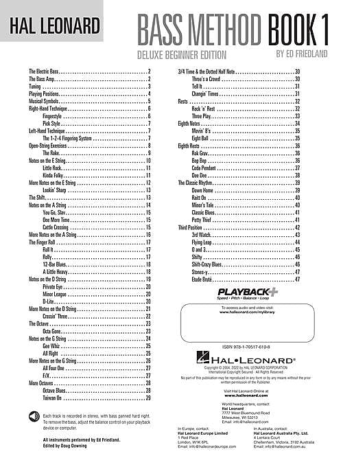 Hal Leonard Bass Method Book 1 Deluxe Beginner Edition Audio | Reverb