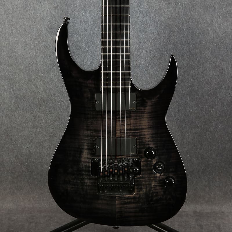Agile Interceptor Pro 727 Baritone 7 String - Black Flame - | Reverb