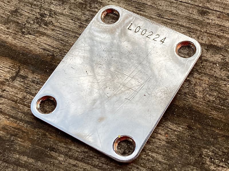Vintage Fender L Series Neck Plate Early 1963 - Chrome | Reverb
