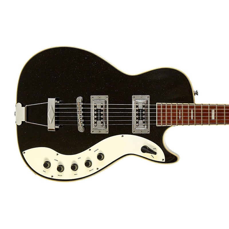 Silvertone 1423 Jupiter Reissue Black and Gold Flake | Reverb UK