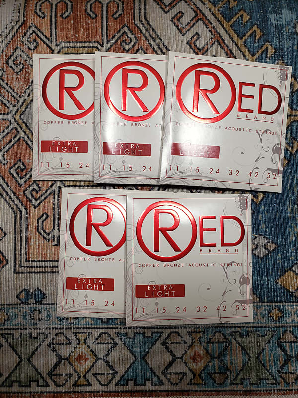 5 Sets Everly Music RED Brand Extra Light Acoustic Guitar | Reverb