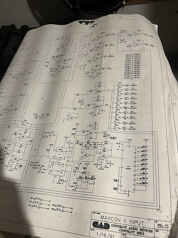 Conneaut Audio Devices Maxcon II Schematics 1991 | Reverb