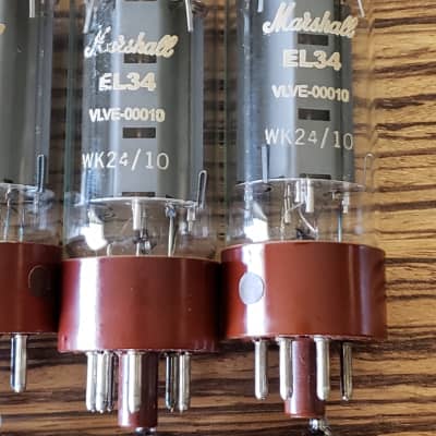 Winged C EL34 Marshall Branded Matched Quad EI ECC88 | Reverb UK