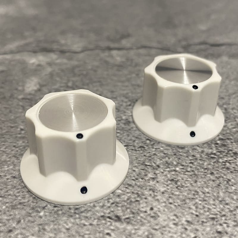 2x White Large Univox Moog Synth Knobs Guitar Amp Pedal | Reverb