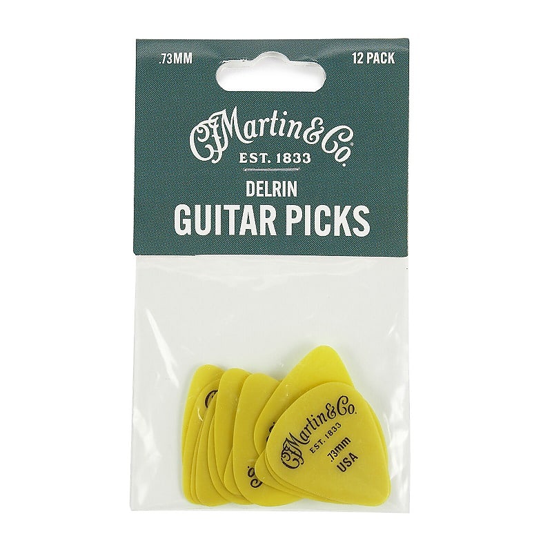 Martin Guitar Delrin Pick Pack 12dz YELLOW .73MM | Reverb