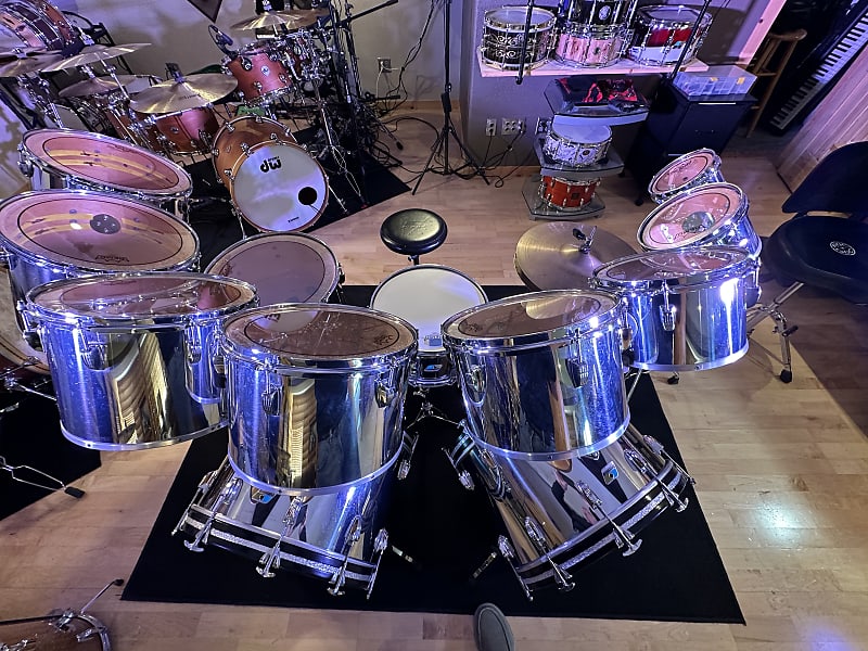 Ludwig 80’s Octa-Plus 12-Pc. Drum Kit - Chrome Over Wood | Reverb