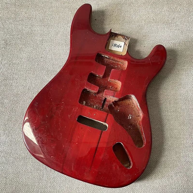 Red HSS Guitar Solid Stratocaster Strat Style Body | Reverb