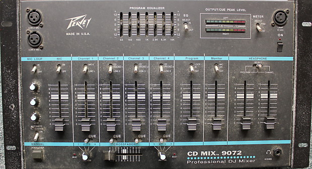 1990s Peavey CD MIX 9072 DJ 7 channel Mixing Board | Reverb