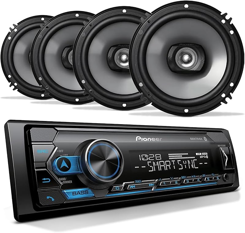 Pioneer DEH-S4220BT 1-DIN Bluetooth Car Stereo CD Player & 2 | Reverb