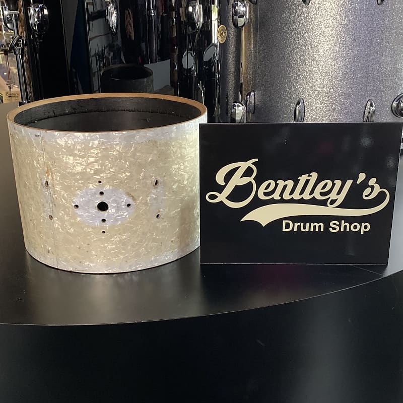 Vintage 60's Rogers Spotlight 9x13" Tom Shell - White Marine | Reverb