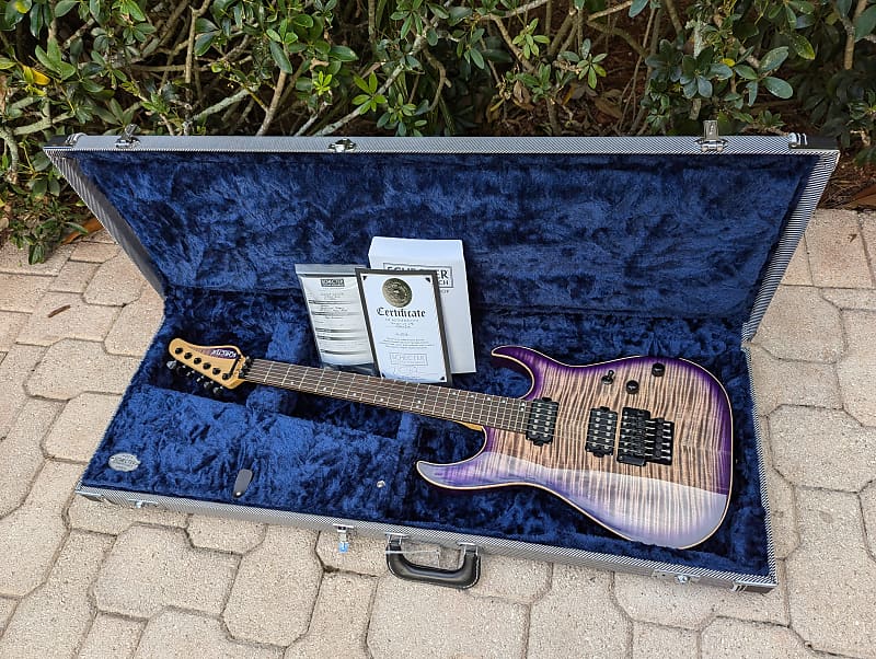 Schecter USA Custom Shop Sunset 24 FR Electric Guitar Violet | Reverb