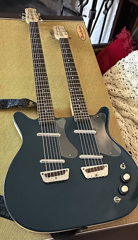 Danelectro Double Neck - Blue Sparkle 1999 | Reverb