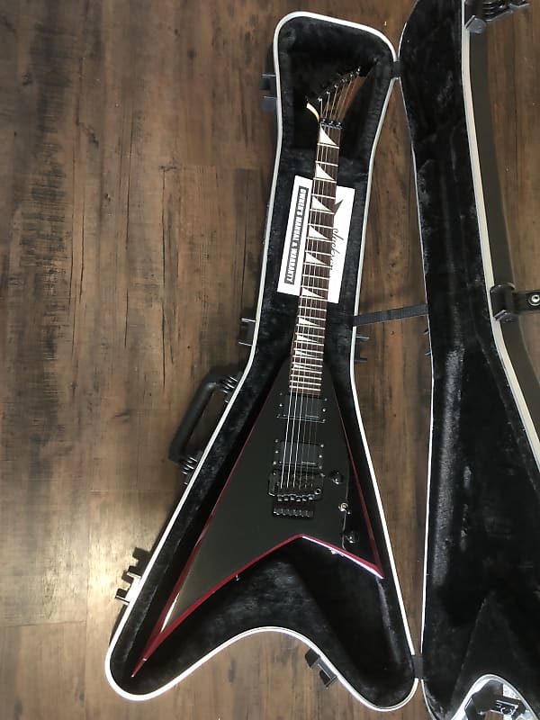 Jackson Randy Rhoads V Floyd Rose Black/Red Red logo | Reverb