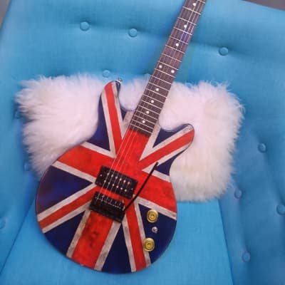Rescued and Customized Union Jack Double Cutaway 1970s or | Reverb