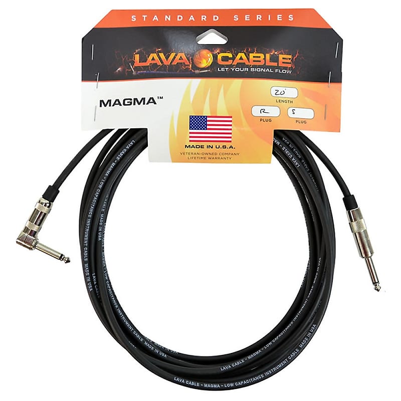 Lava Cable Magma 20R instrument cable 1x straight plug - 1x | Reverb