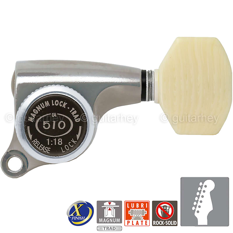 NEW Gotoh SGS510Z-M07 MGT 6 in line Locking Tuners Set 18:1 | Reverb