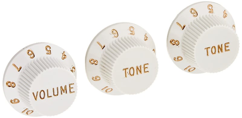 Fender STRATOCASTER KNOBS - White | Reverb