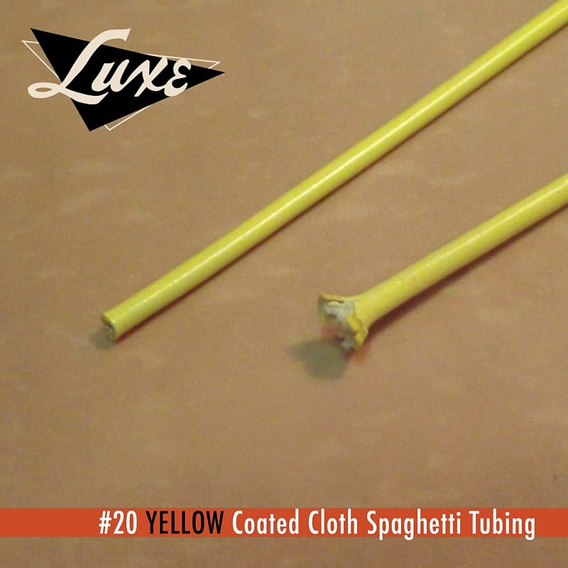 Luxe Wire/Tubing #20 Cloth Spaghetti Tubing YELLOW (One Foot) | Reverb