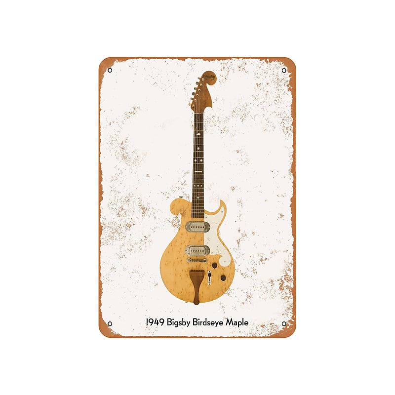 10" x 14" Metal Sign - Guitar Art - 1949 Bigsby Birdseye | Reverb