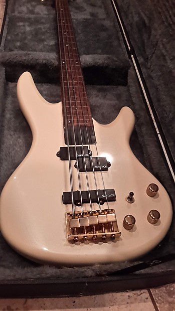 Samick 5 String Custom Bass with Hard Case Cream | Reverb