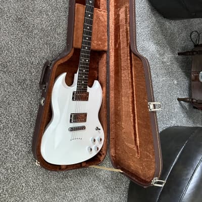 Lawsuit SG Warmoth Diamondback - Pearl white ultra rare open | Reverb