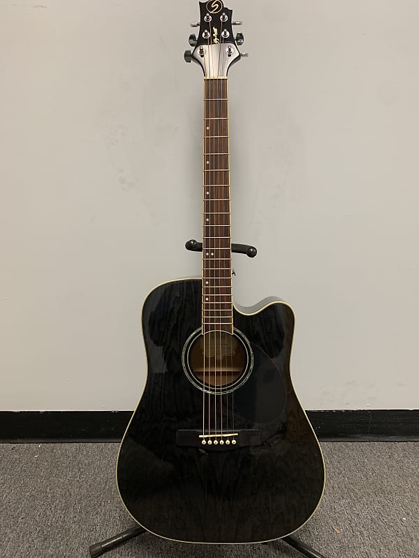 Samick D4CE Greg Bennett Acoustic Electric Guitar - Black | Reverb